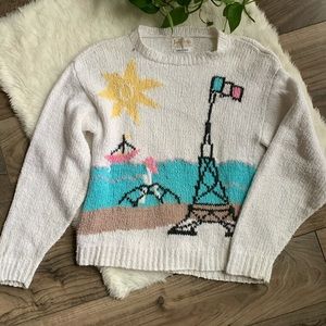 Vintage | Sweaters | Vintage 7s Chunky Sweater Paris Sz Small | Poshmark